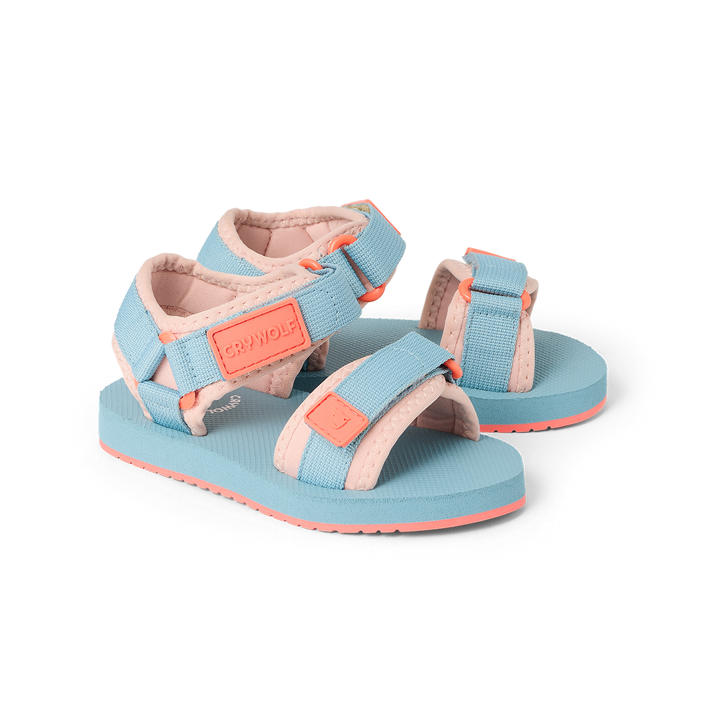 Crywolf beach sandal paradise in blue and orange – Kids of Eltham