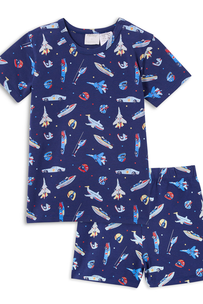 Milky Jetsetter Pyjamas Navy in Multi – Kids of Eltham