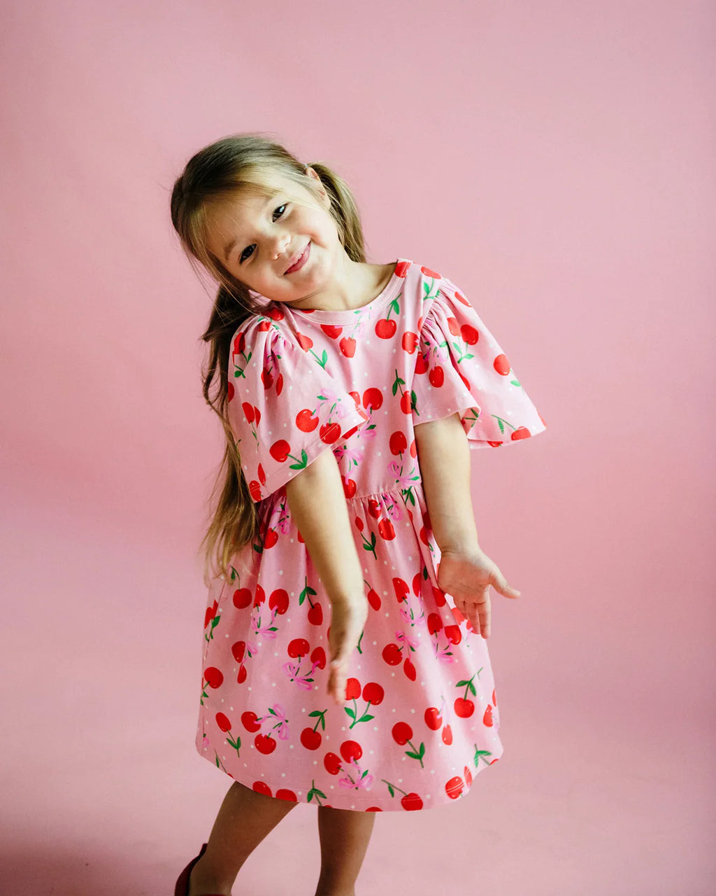 Rock your baby cherry polka dot dress in cherry pink – Kids of Eltham