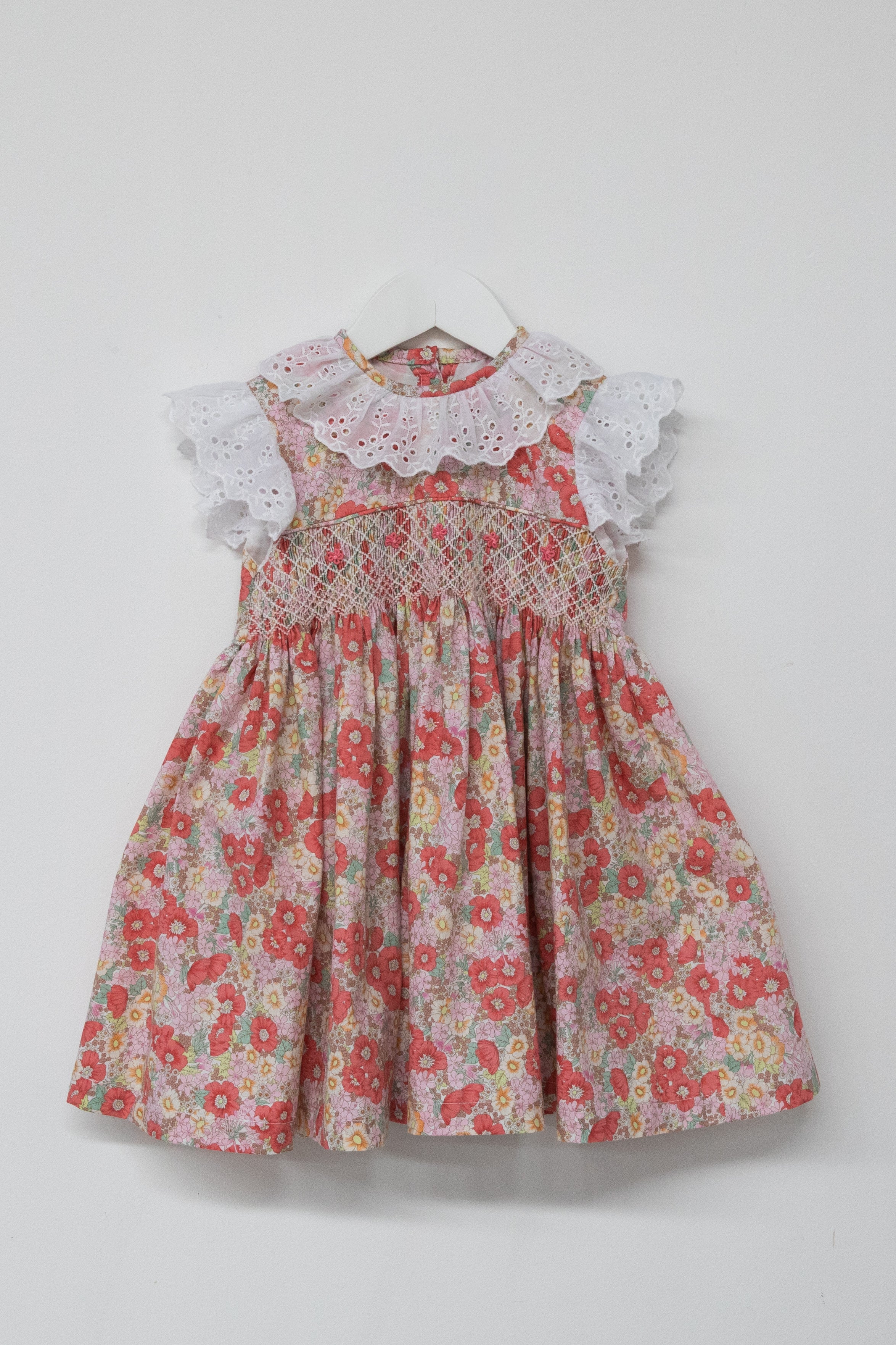 Smox Rox Poppy smocked dress apricot in orange floral – Kids of Eltham