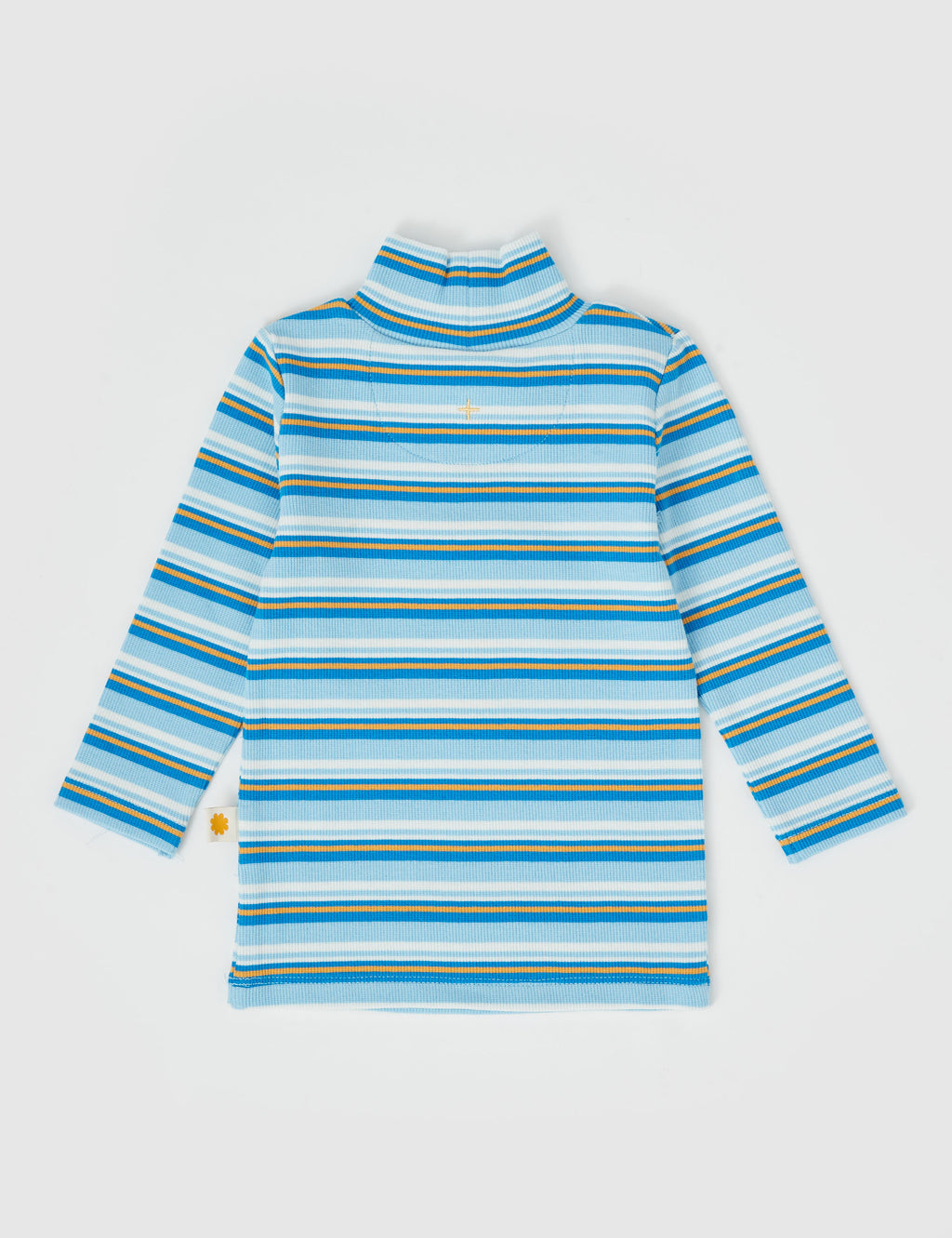 Goldie & Ace Sky Stripe Embroidered Rib Skivvy Sky Gold in Blue – Kids ...