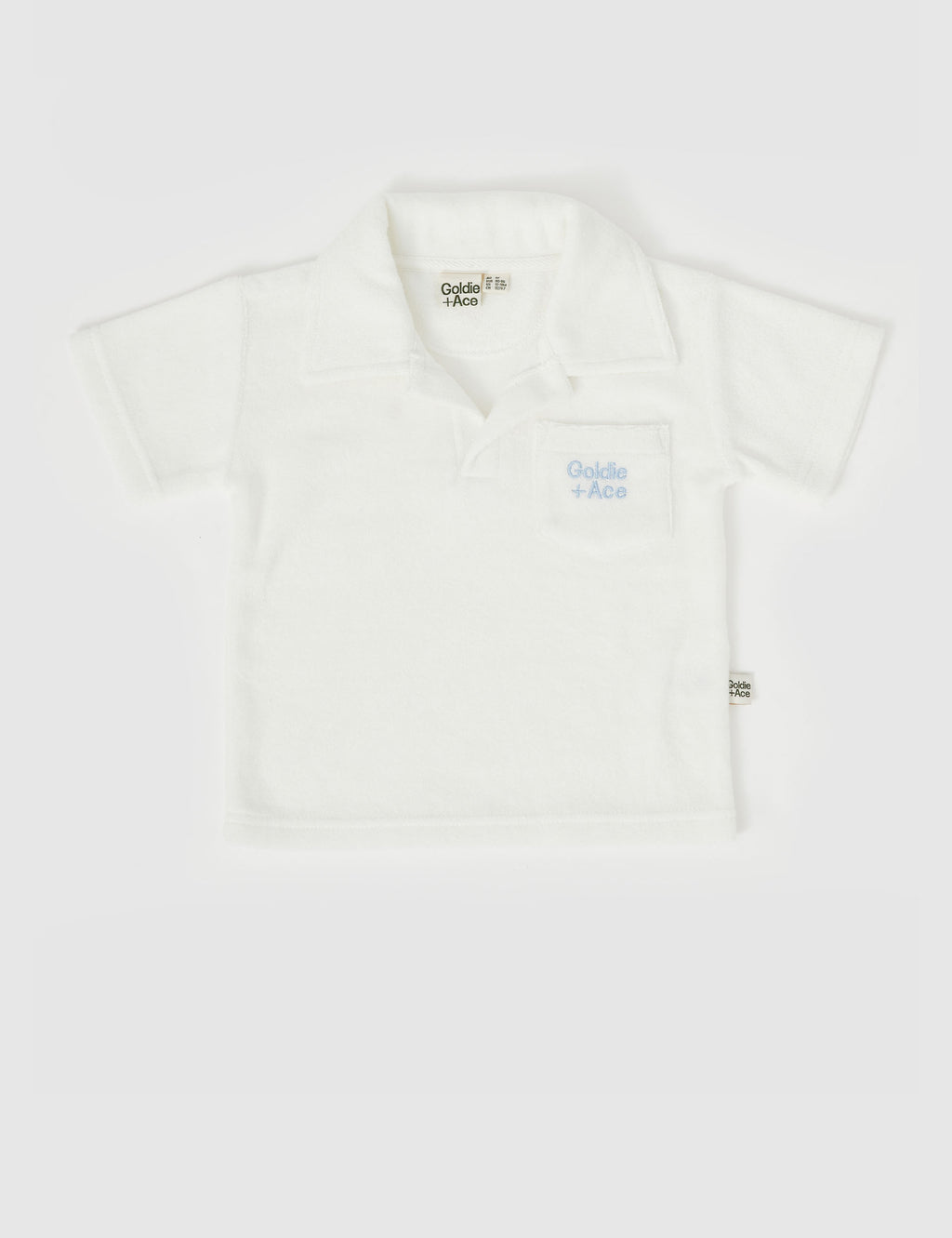 Goldie & Ace Oasis Terry Towelling Polo Shirt Ivory in White – Kids of ...