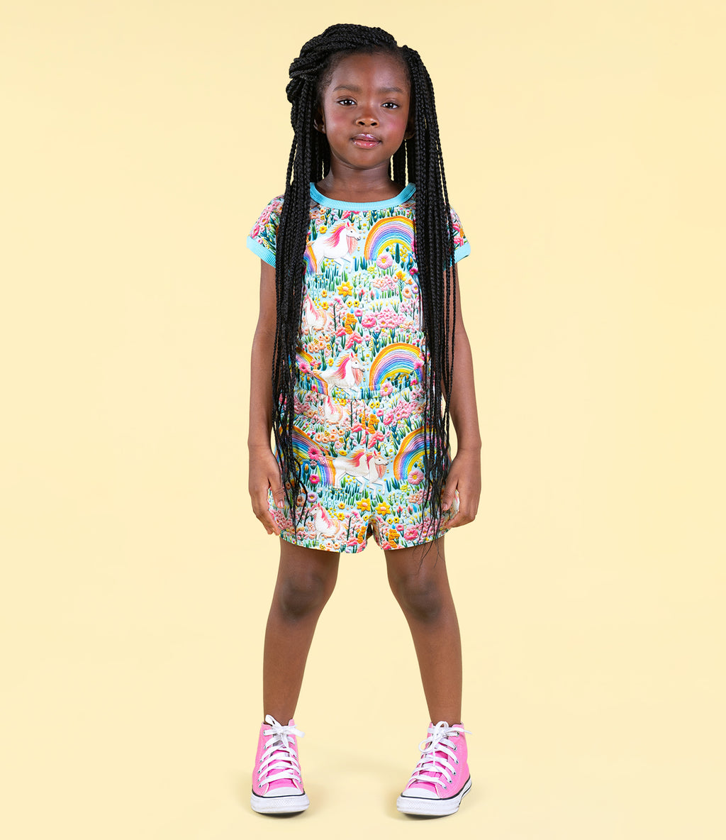 Rock Your Baby Embroidered Unicorns Romper in Blue – Kids of Eltham