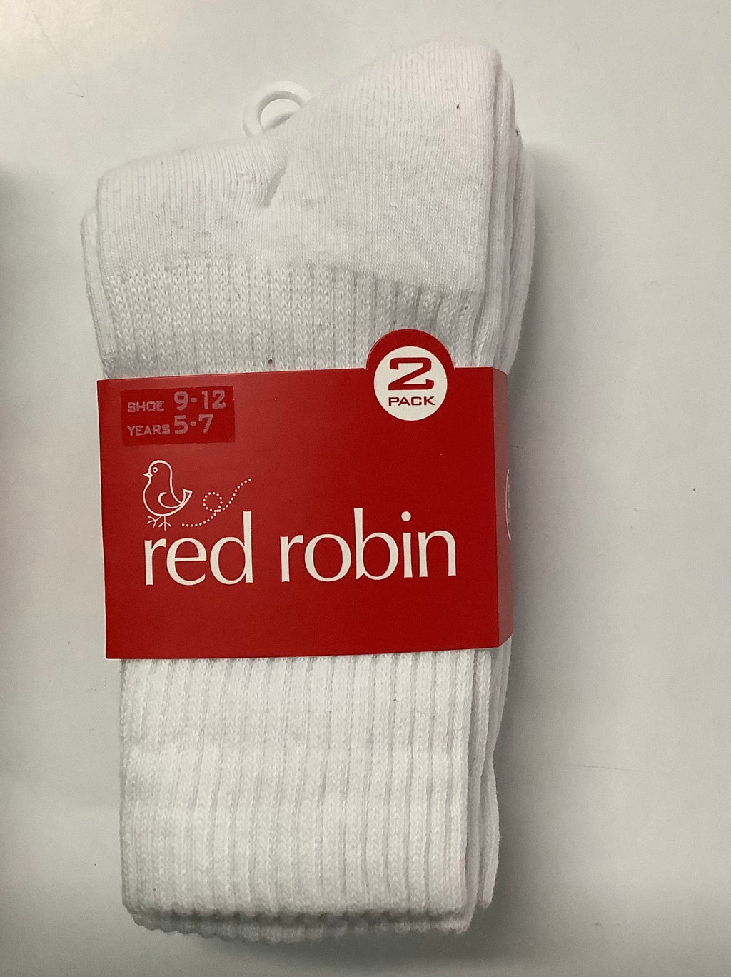 Red Robin Sports Rib 2 Pr Pack Mid-length in white – Kids of Eltham